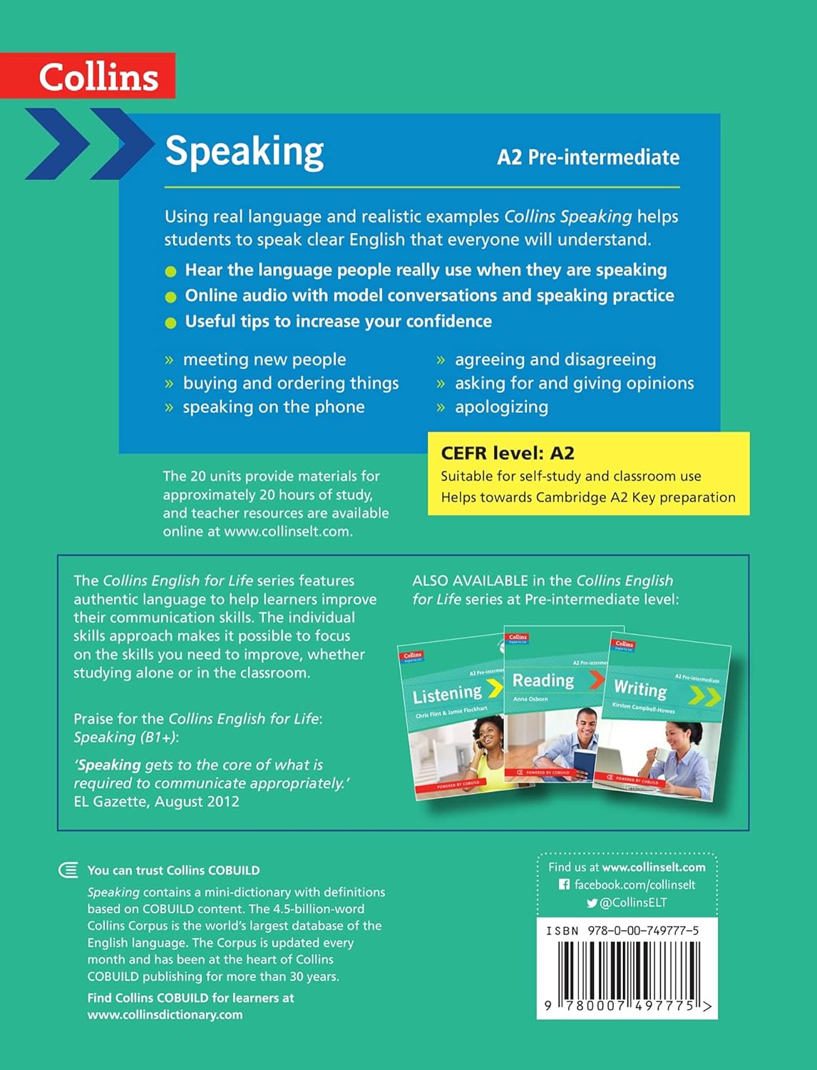 خرید و قیمت کتابSpeaking A2 Pre intermediate از فروشگاه کتابسرای دنیای زبان